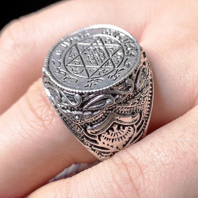 The Seal of Solomon Islamic Star Ring for Muslim Men Islam Ring - Etsy