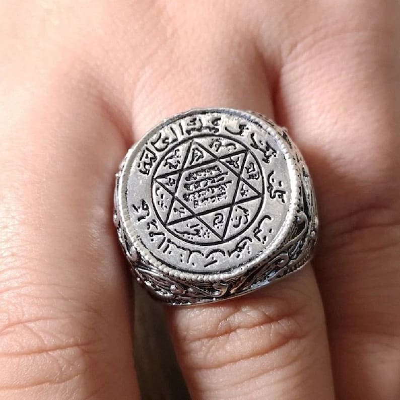 The Seal of Solomon Islamic Star Ring for Muslim Men Islam Ring - Etsy