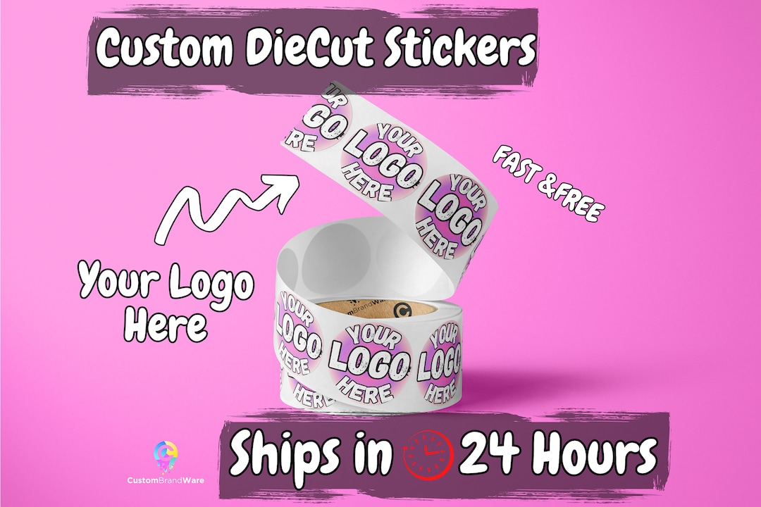 Custom Logo Stickers: Bulk Roll Labels, Your Design - Etsy
