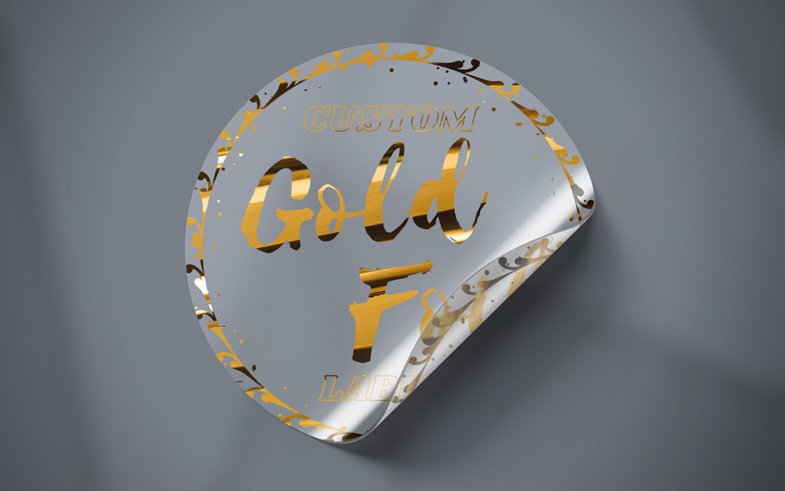 Custom GOLD Foil Labels Stickers Clear Bopp Custom Design - Etsy