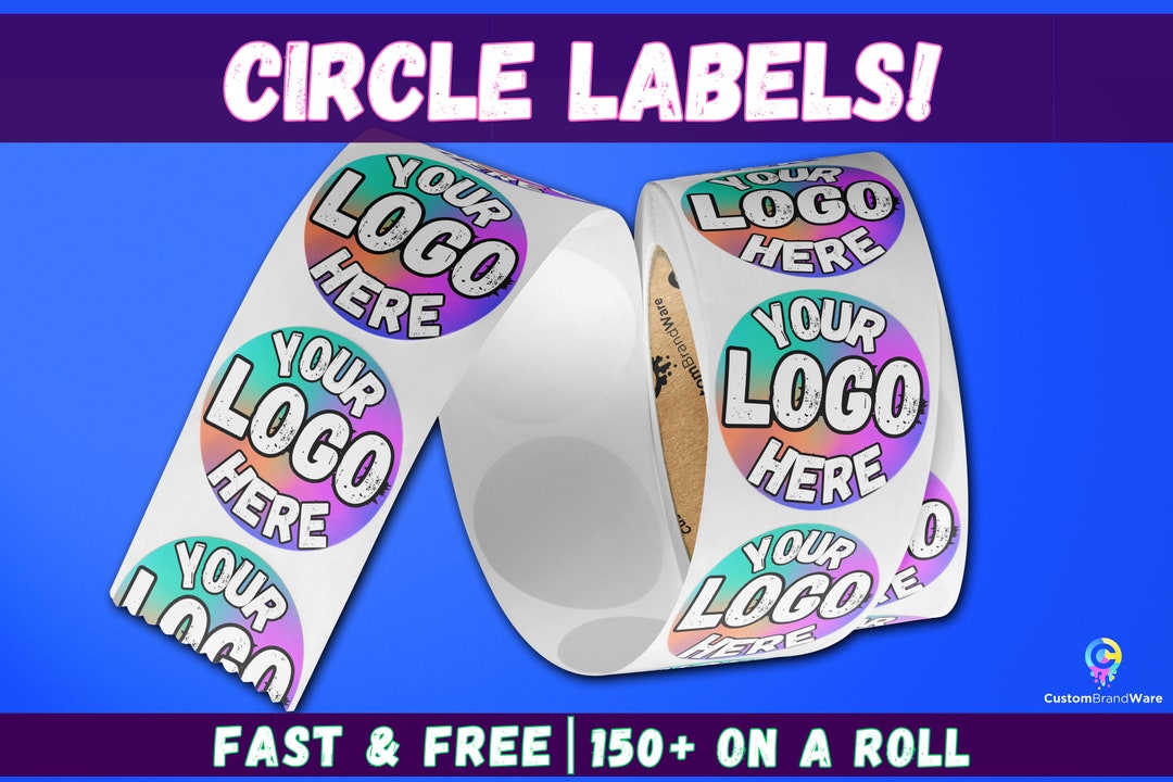 Custom Logo Circle Labels on a Roll - Waterproof BOPP Stickers - Etsy