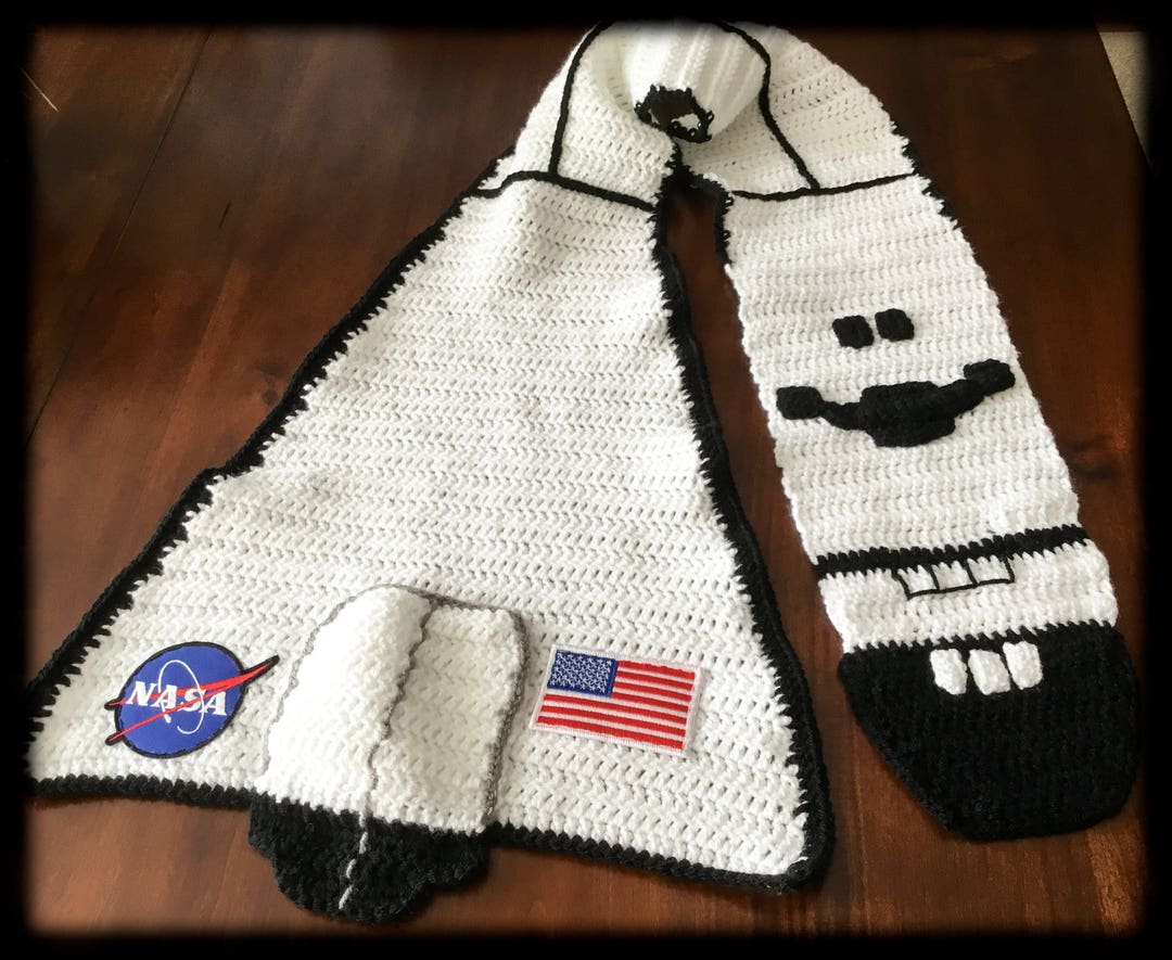 Crocheted Space Shuttle Scarf: Handmade NASA Gift - Etsy