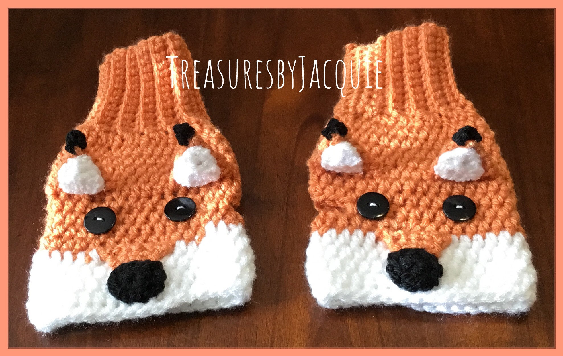 Crocheted Fingerless Fox or Wolf Gloves Kids Fox Gloves - Etsy