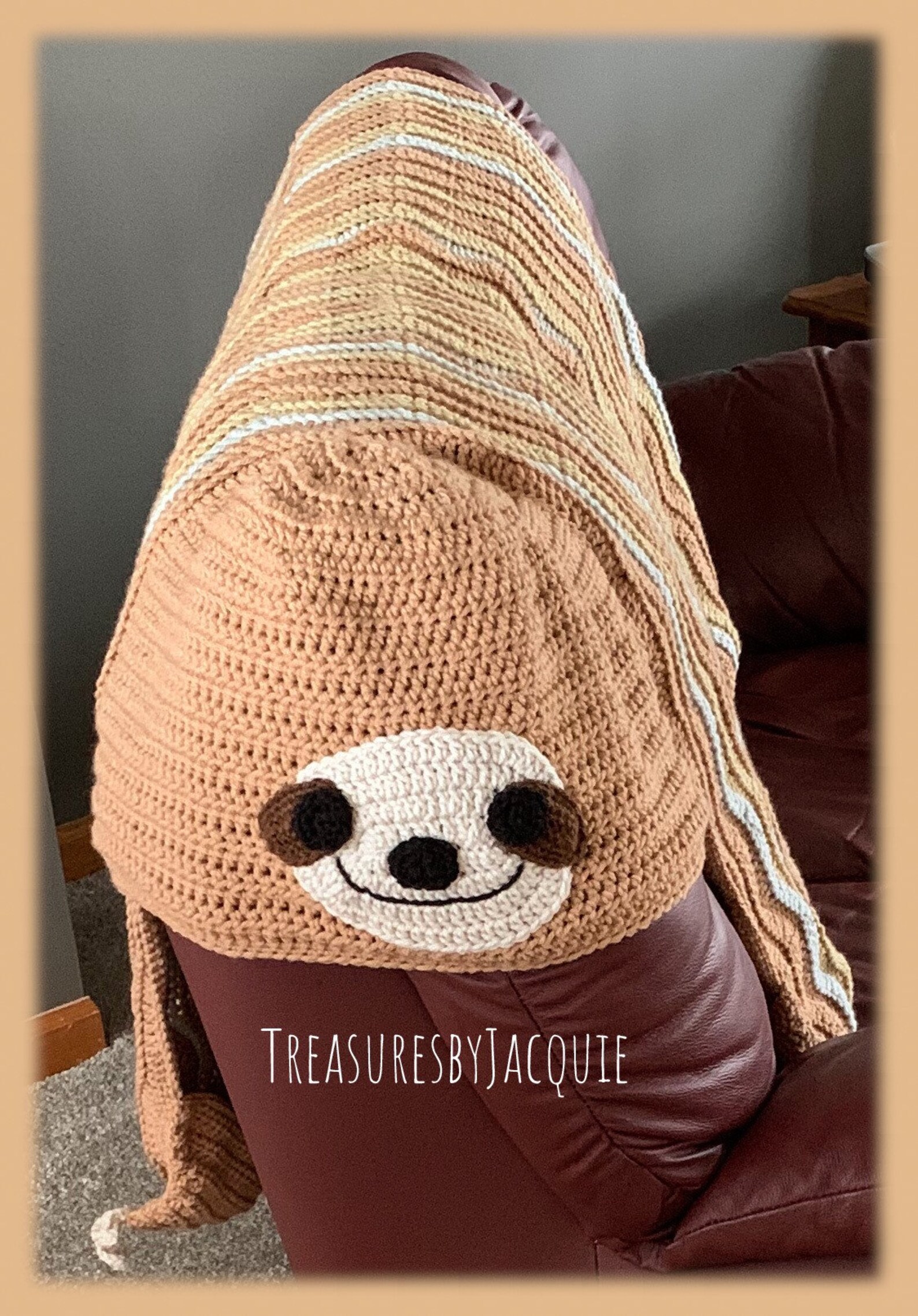 Crocheted Kids Hooded Sloth Blanket With Three Toes Hooded - Etsy