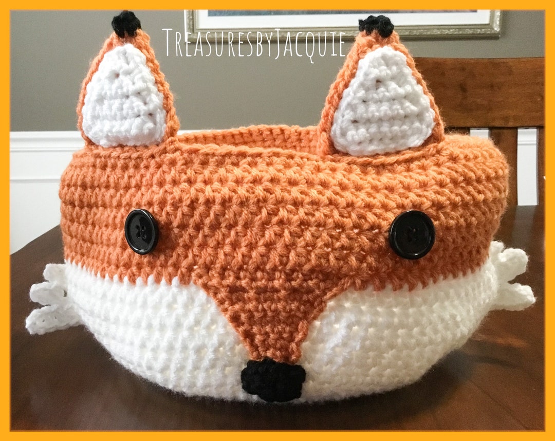 Crocheted Animal Baskets, 7 1/2 Inch Animal Baskets, Woodland Animals ...