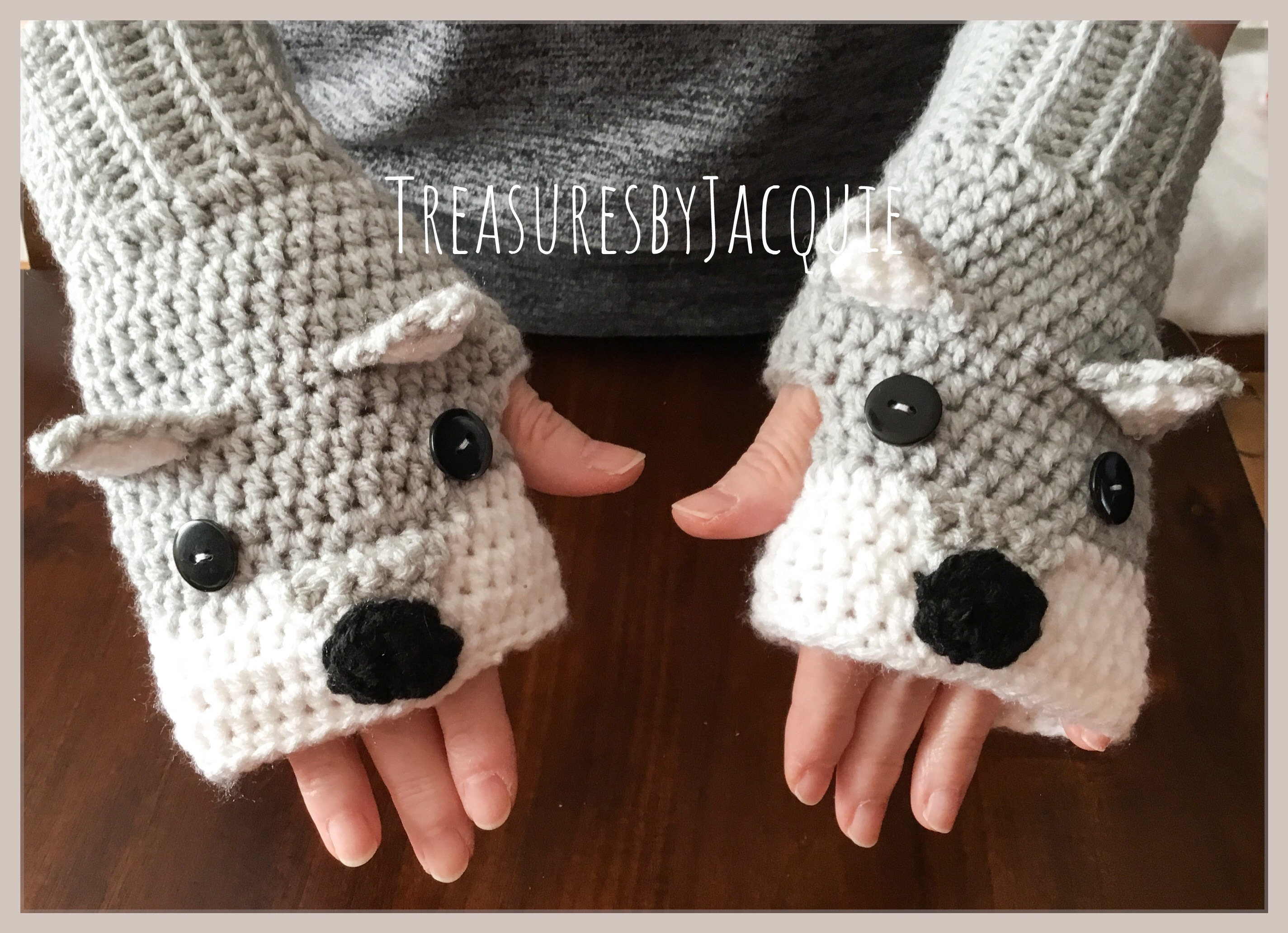 Crocheted Fingerless Fox or Wolf Gloves Kids Fox Gloves - Etsy