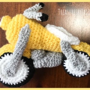 Crocheted Stuffed Motorcycle Toy: Interactive Pretend Play - Etsy
