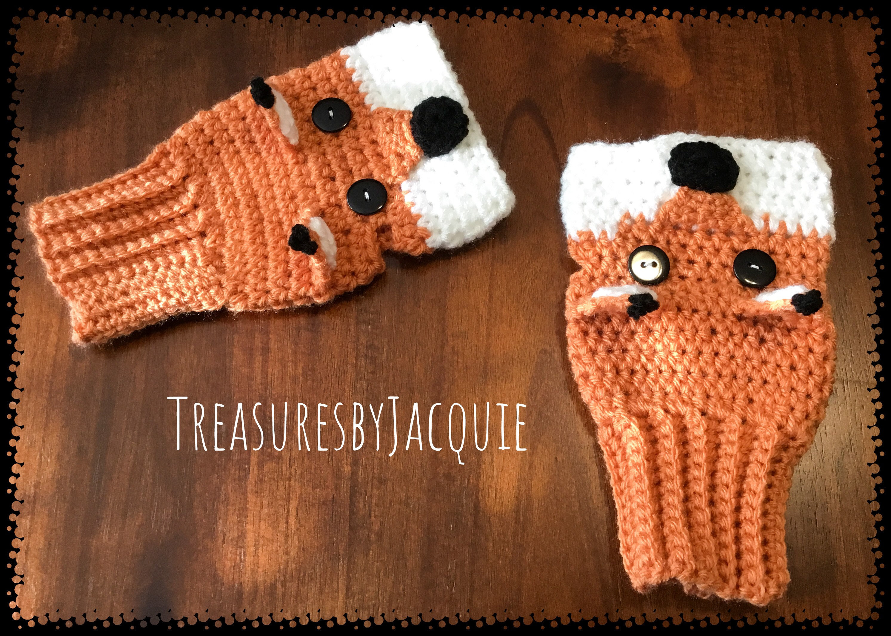 Crocheted Fingerless Fox or Wolf Gloves Kids Fox Gloves - Etsy