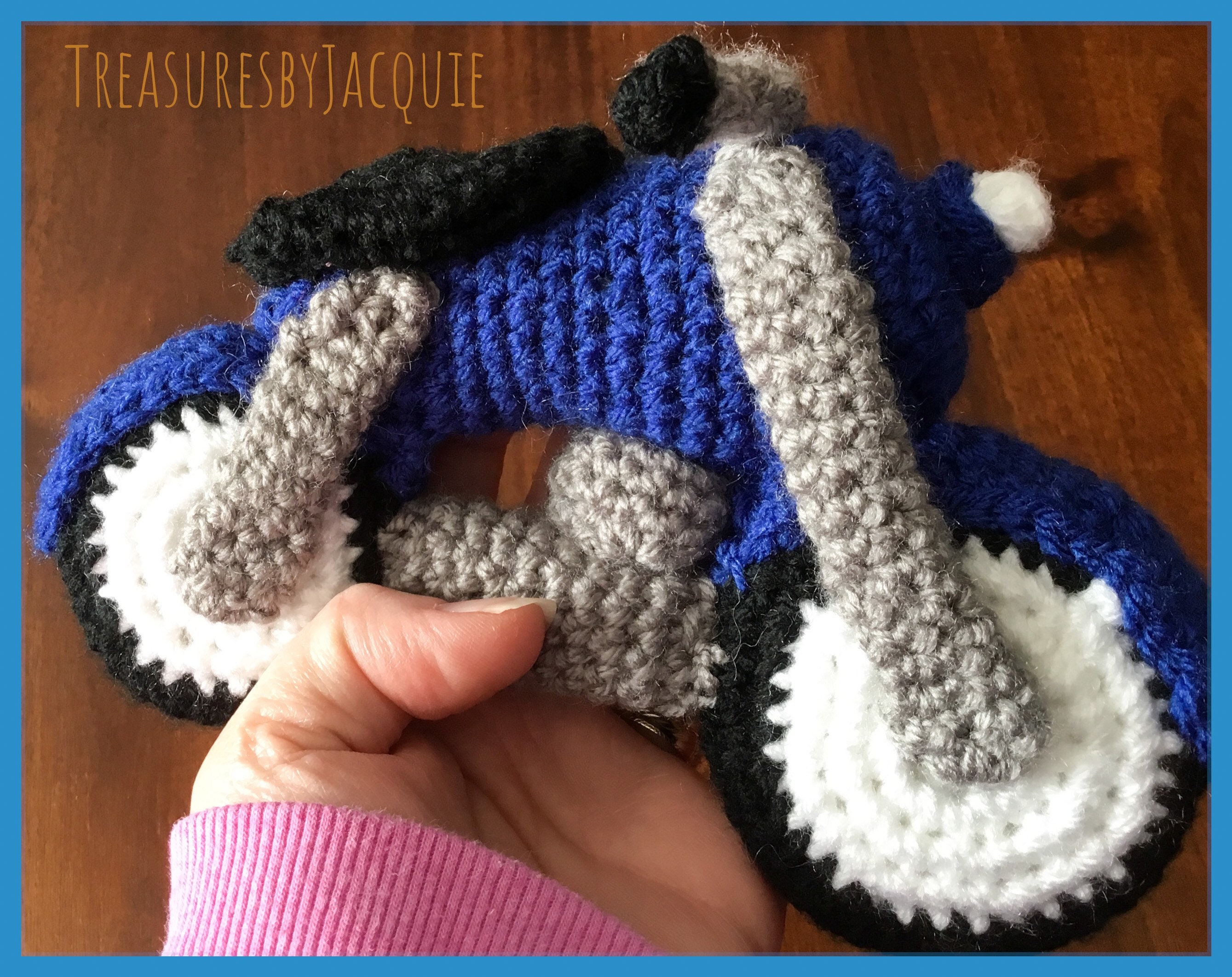Crocheted Stuffed Motorcycle Toy: Interactive Pretend Play - Etsy