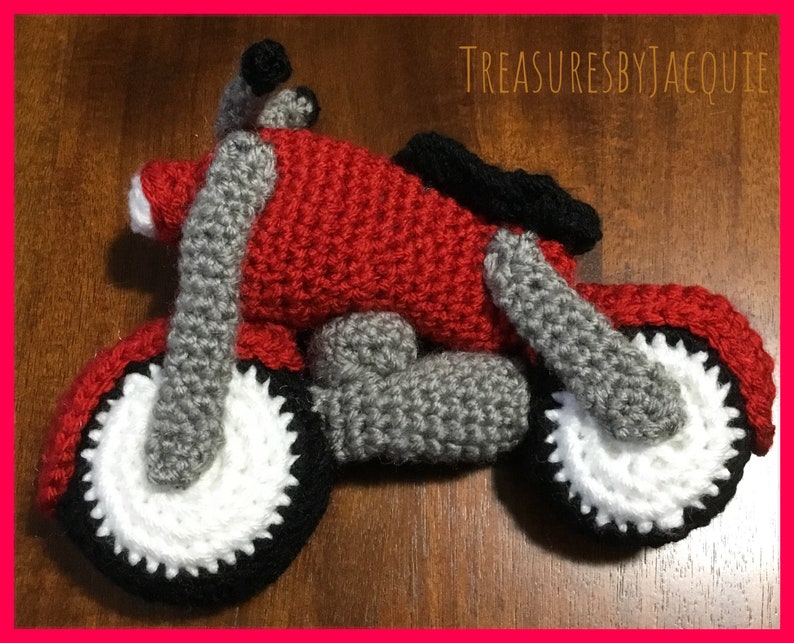 Crocheted Stuffed Motorcycle Toy: Interactive Pretend Play - Etsy