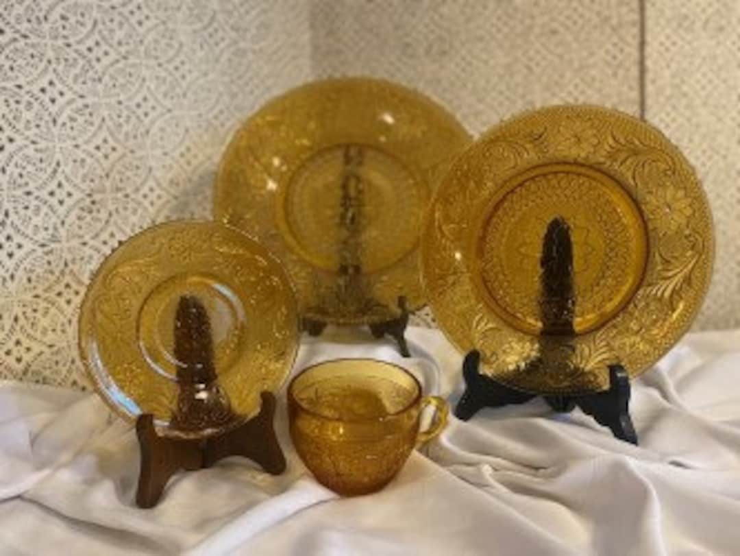 Indiana Amber Glass Daisy Pattern - Etsy