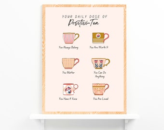 Positivi-tea Positivity Self Affirmation Digital Print Self Empowerment ...