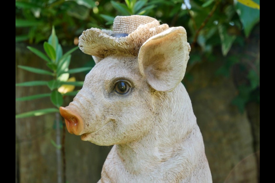 Garden Gnome Pigs Pig With Monocle Pig With Spade Pig With | Etsy