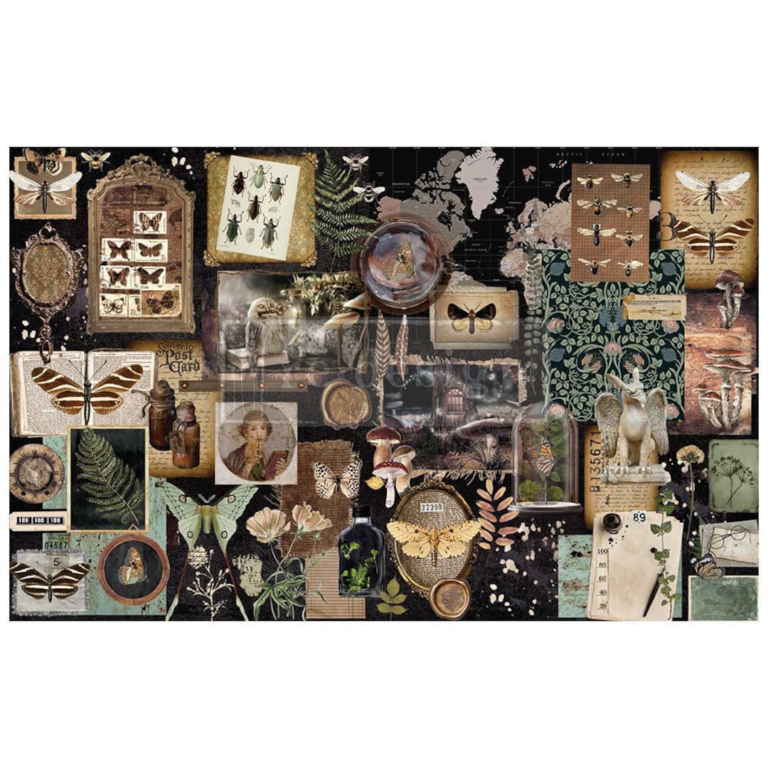 Herbarium Notes Redesign With Prima Decoupage Tissue Paper - Etsy