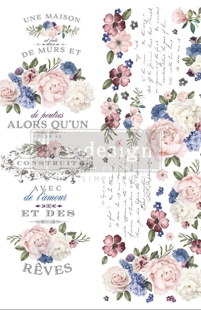 Re-design With Prima Decor Transfers Transfer Tool Hello - Etsy UK