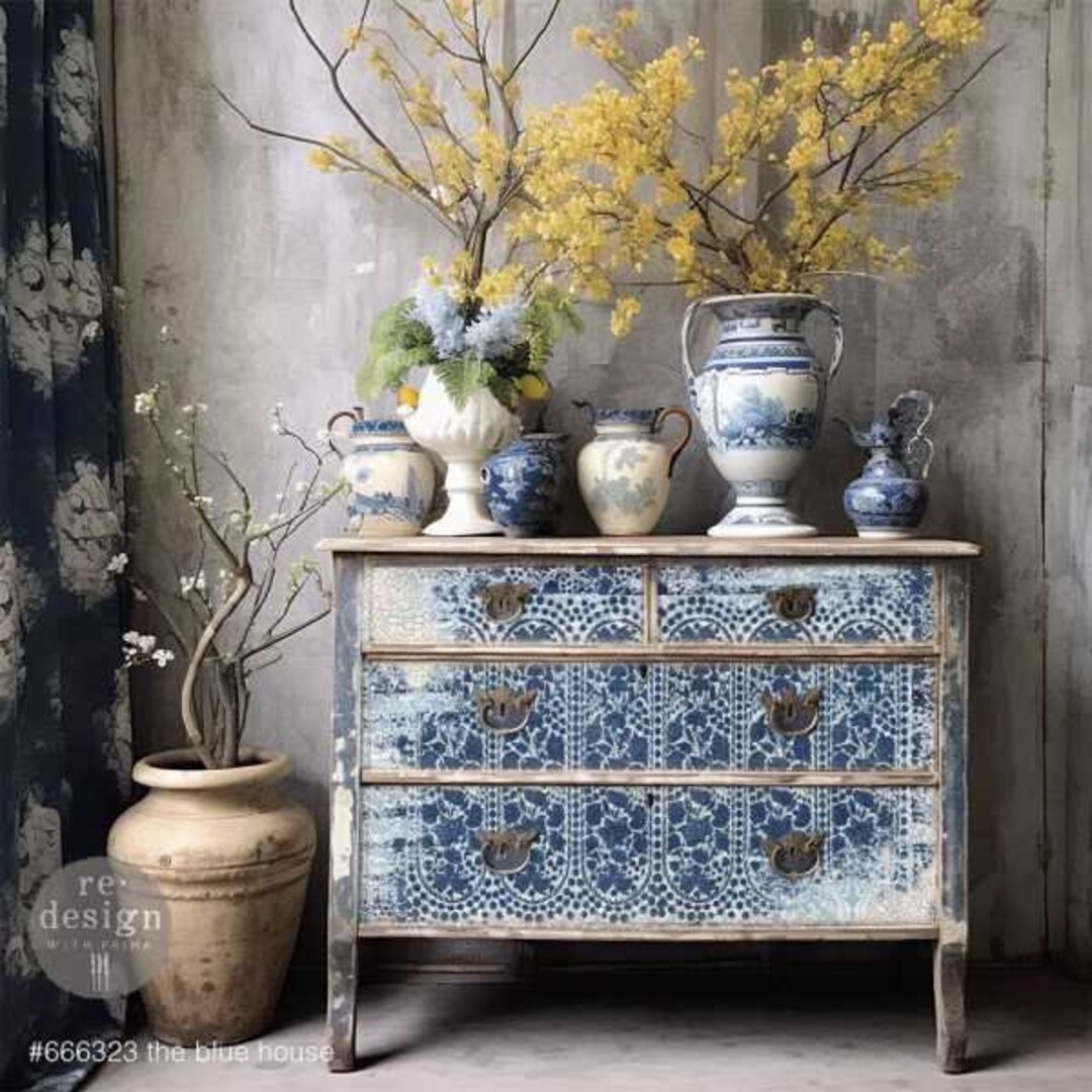 The Blue House A1 Fiber Decoupage Paper Redesign With Prima 1 Sheet, A1 ...