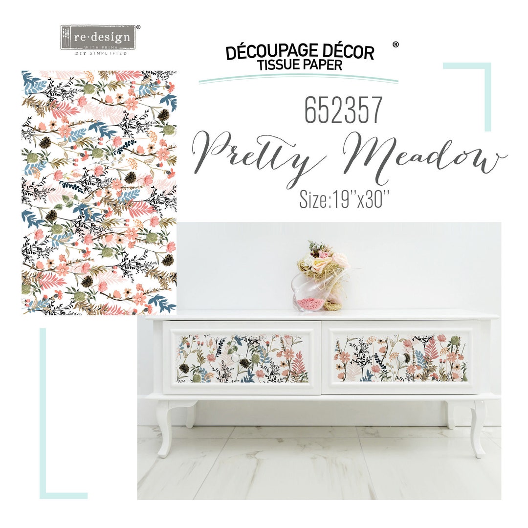 Pretty Meadows Decoupage Tissue Paper Redesign With Prima 19 X 30 ...