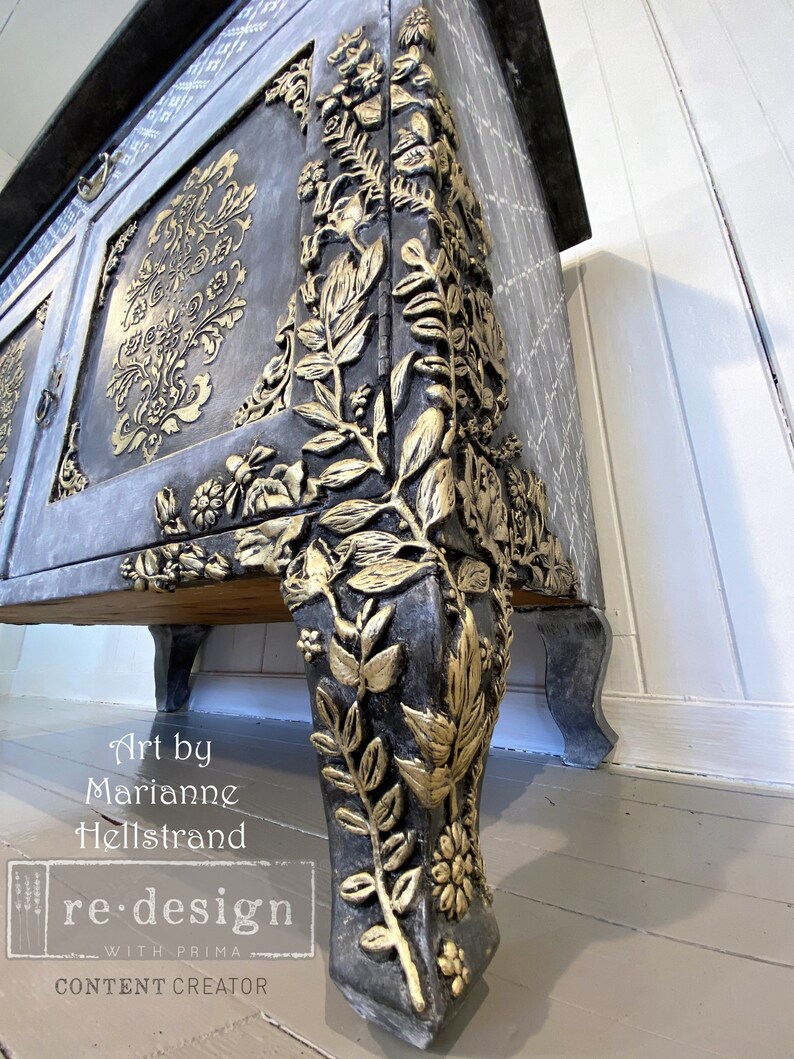 Leafy blossoms Decor Mould Redesign With Prima 8 X 5 20 | Etsy