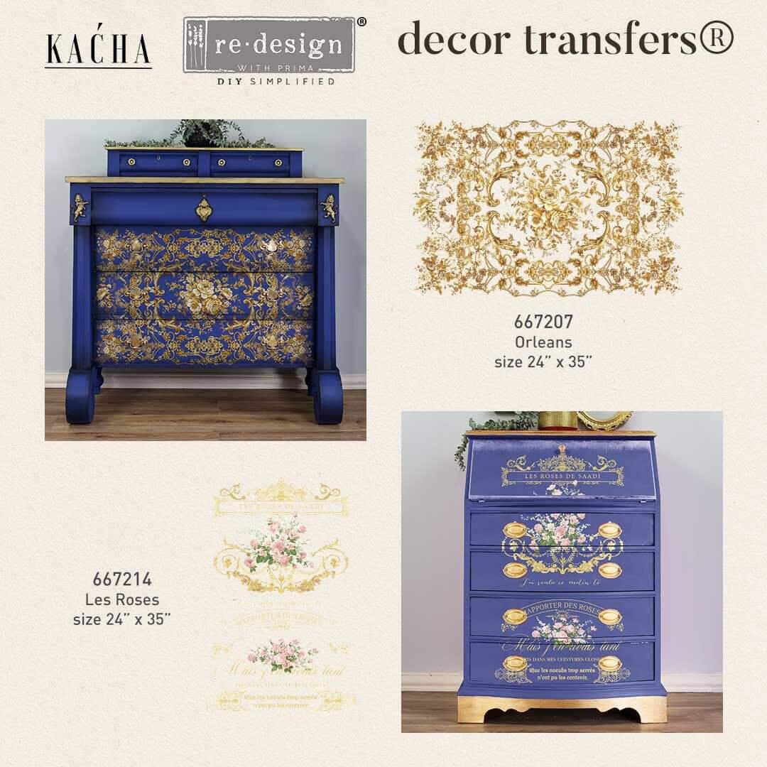 Orleans Kacha Redesign With Prima Decor Transfers - Etsy UK