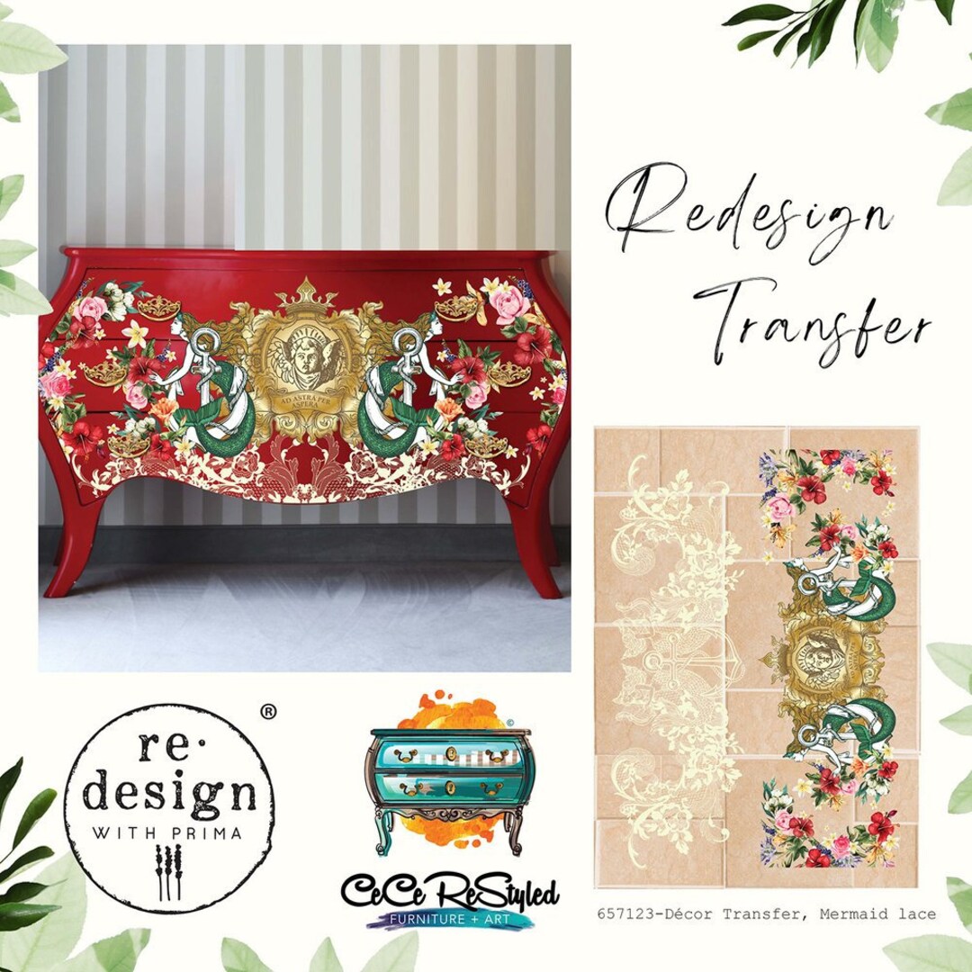 Mermaid Lace by Ce Ce Restyled Redesign With Prima Decor Transfers ...