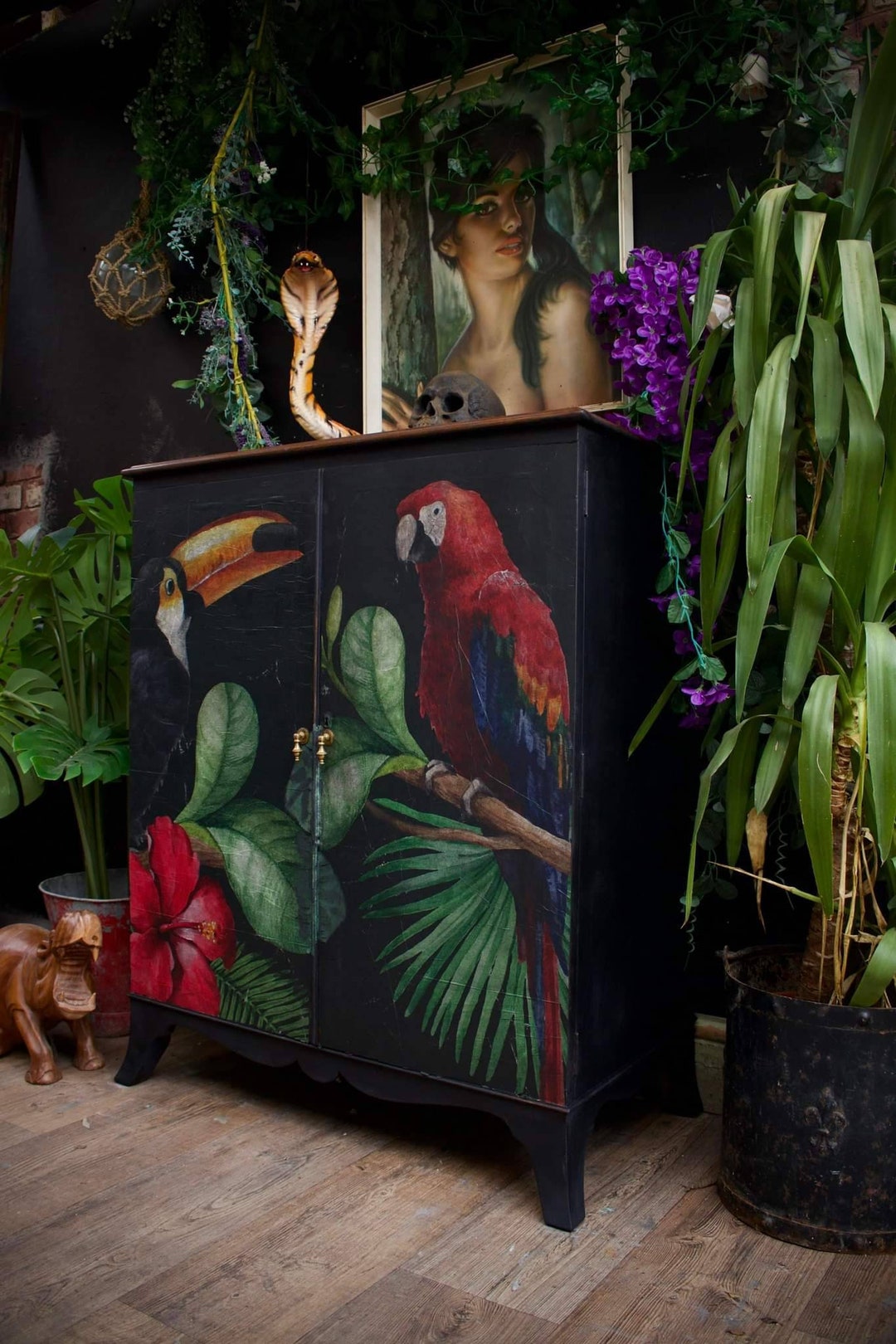 Parrot Mint Decoupage Papers Parrot Furniture Upcycling Vintage ...