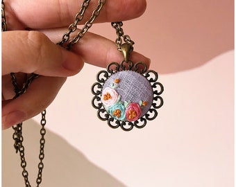 Embroidery Pendant - Etsy