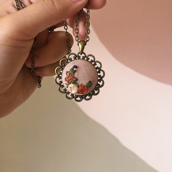 Embroidery Pendant - Etsy