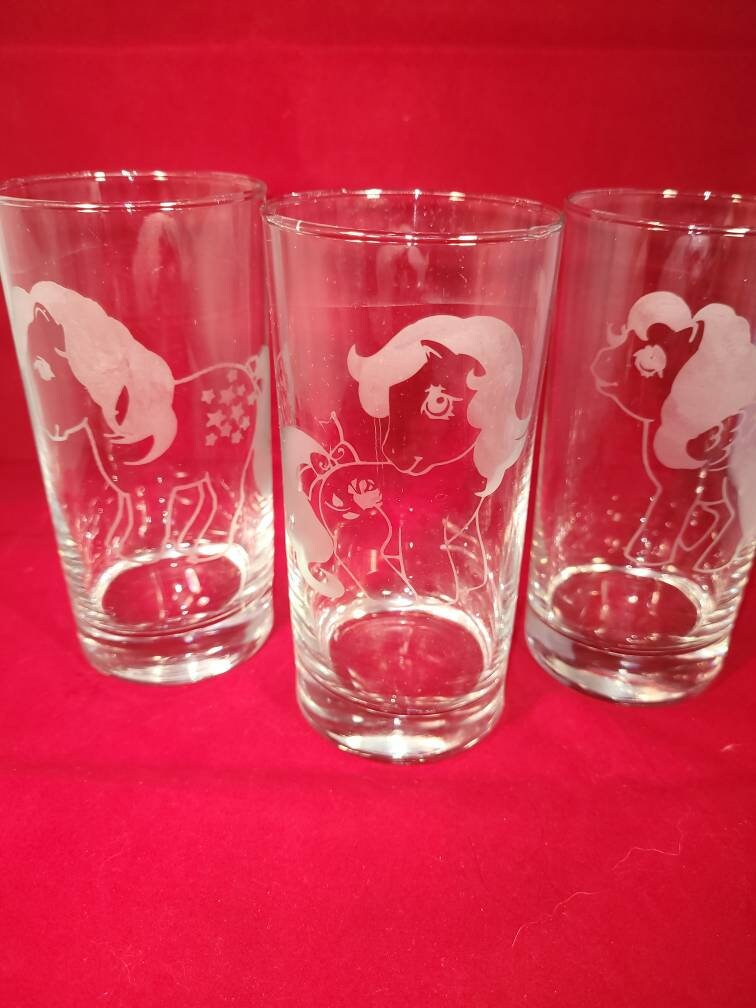 80s My Little Pony Etched Drinking Glasses, Nostalgic MLP Drinkware, Set of 3 Glasses - Etsy