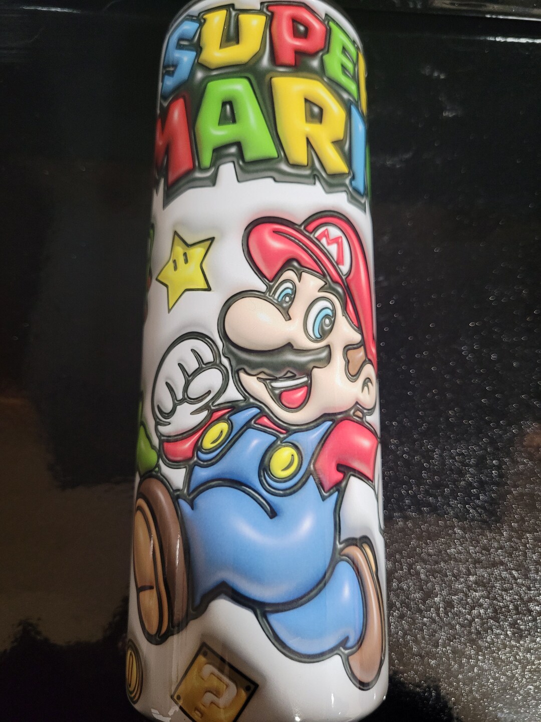 Mario Bros Retro 20 Ounce Skinny Tumbler, Yoshi, Peach, Toad and Others ...