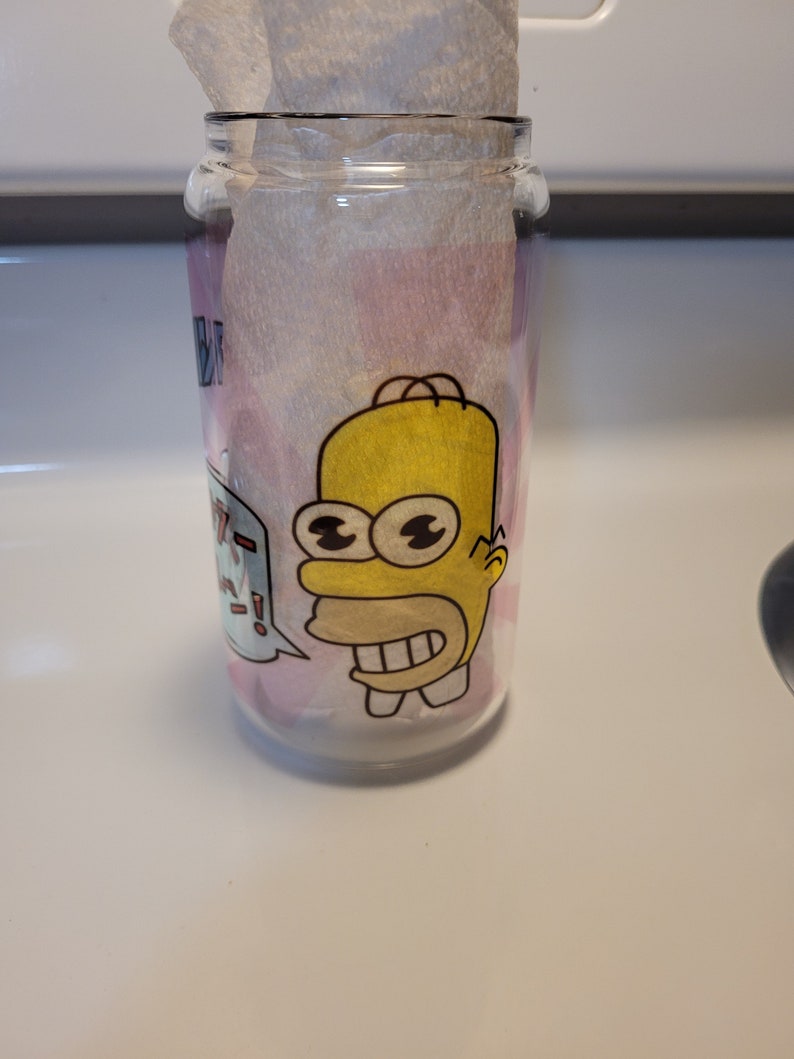 Simpsons Inspired Homer Simpson Mr. Sparkle Glass Tumbler With Straw ...