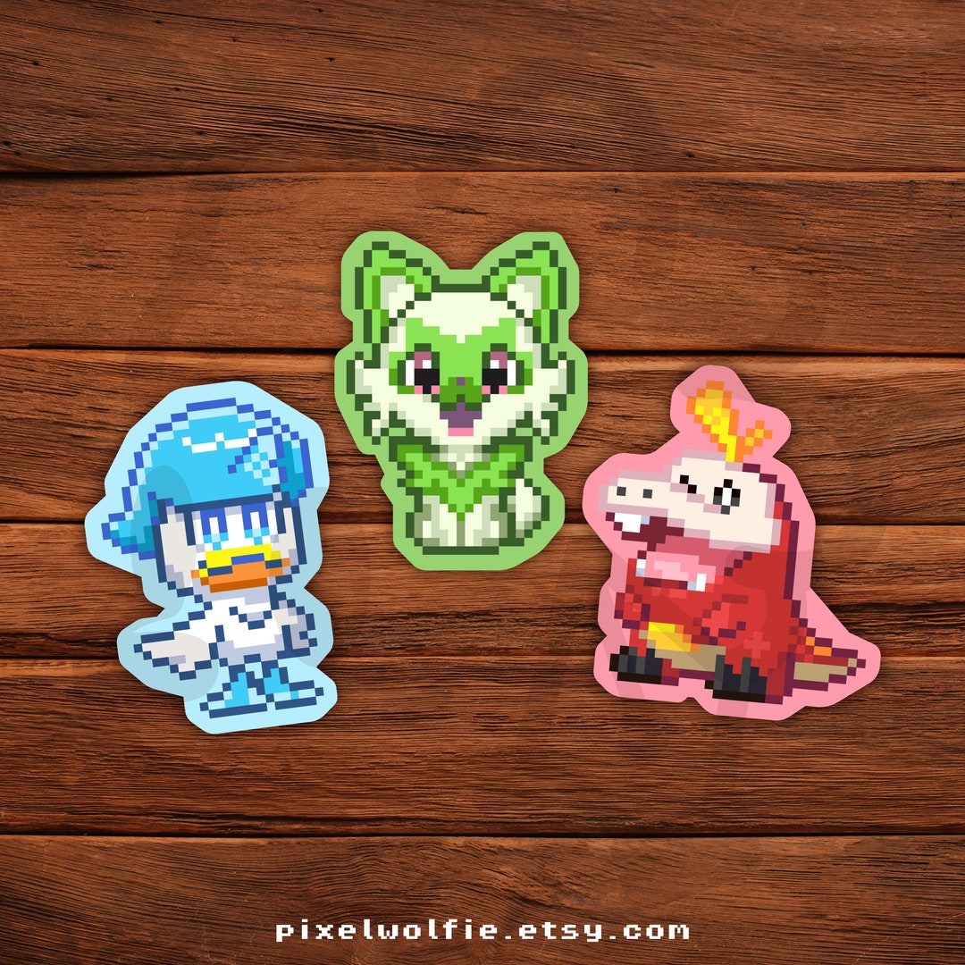 Pokemon: Scarlet and Violet - Gen 9 Starters Pixel Art Sticker Set ...