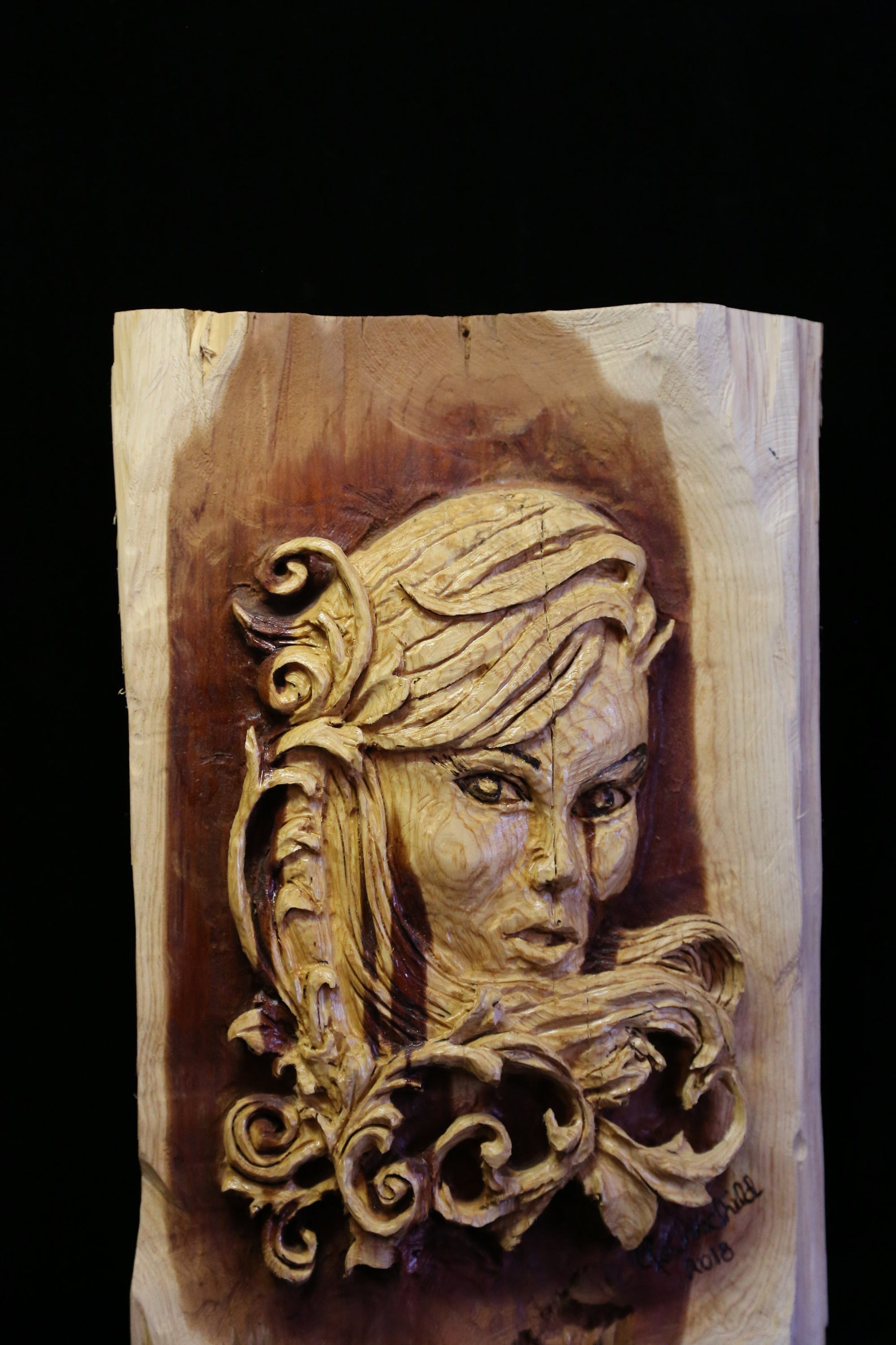 Wood Carving - Lady With Leaves - Etsy