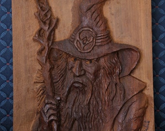 Wood Wizard Carving | Etsy