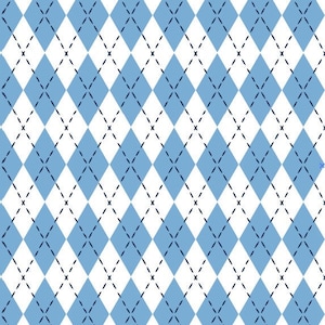 Carolina Blue Argyle Wallpaper/ Removable Peel and Stick Blue and White Wallpaper/ Unpasted ...