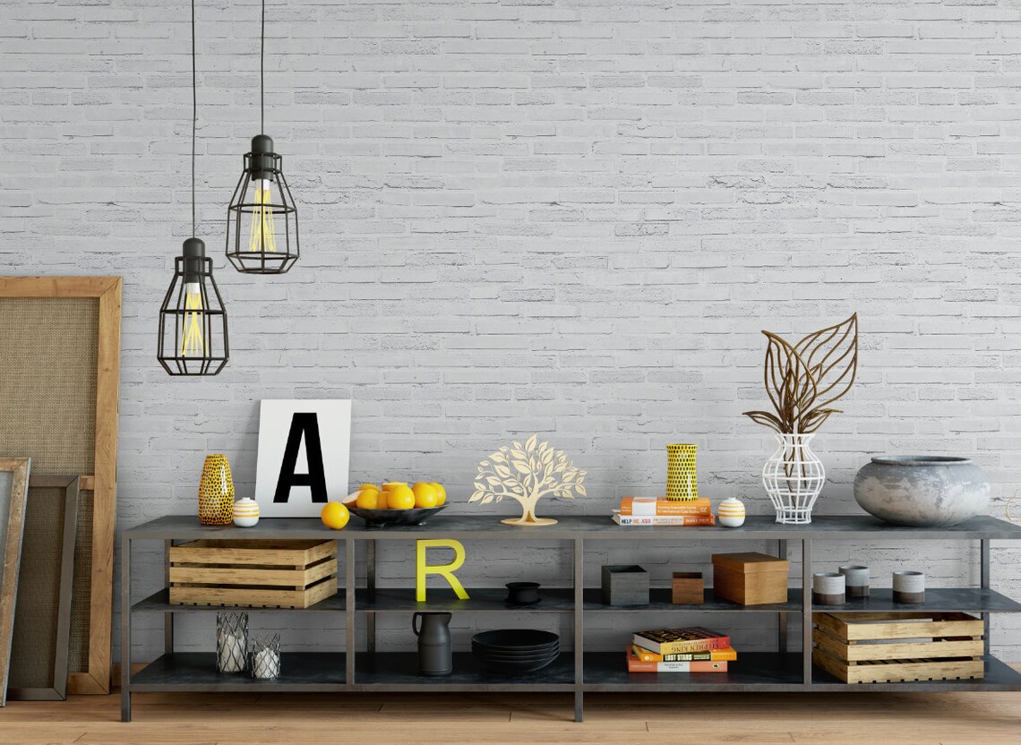 White Brick Wallpaper // Removable Wallpaper // Peel and Stick | Etsy