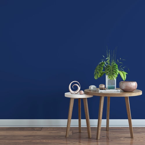 Blue Wallpaper/ Deep Blue Solid Color Wallpaper/ Removable - Etsy