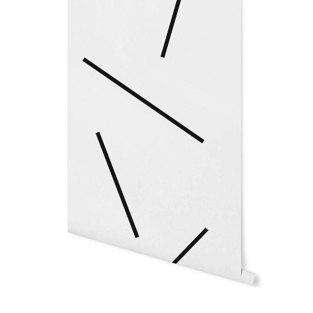 Elevated Black Lines Peel and Stick Wallpaper/ Removable Wallpaper ...
