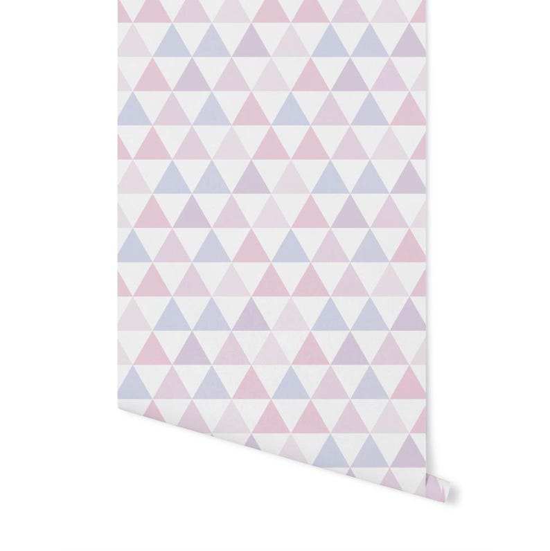 Pink Triangle Wallpaper, Removable Geometric Wall Decor WW1749 - Etsy
