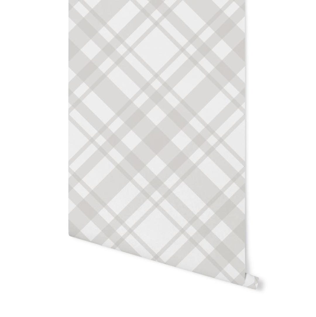 Wallpaper Plaid/ Diagonal Beige Plaid Wallpaper/ Removable/ Peel and ...