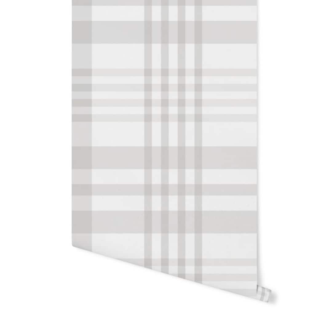 Wallpaper Plaid/ Sophisticated Beige Plaid Wallpaper/ Removable/ Peel ...