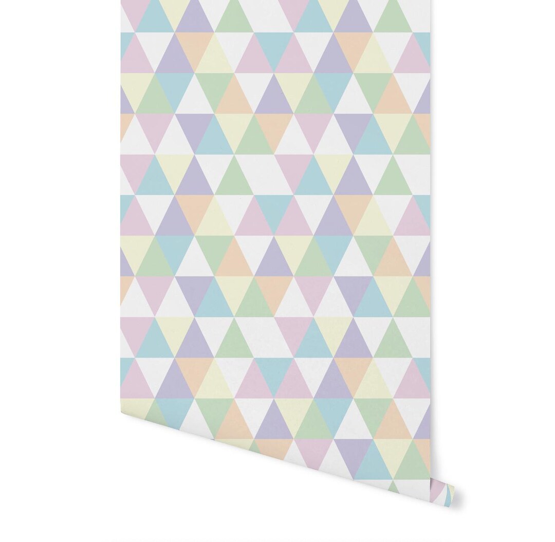 Pastel Triangle Wallpaper/ Gender Neutral Kids Childrens Decor ...