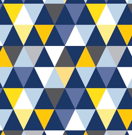 Peel and Stick Wallpaper Blue & Yellow Modern Triangles | Etsy