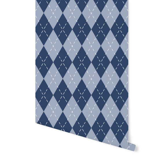 Argyle Wallpaper Pattern Blue