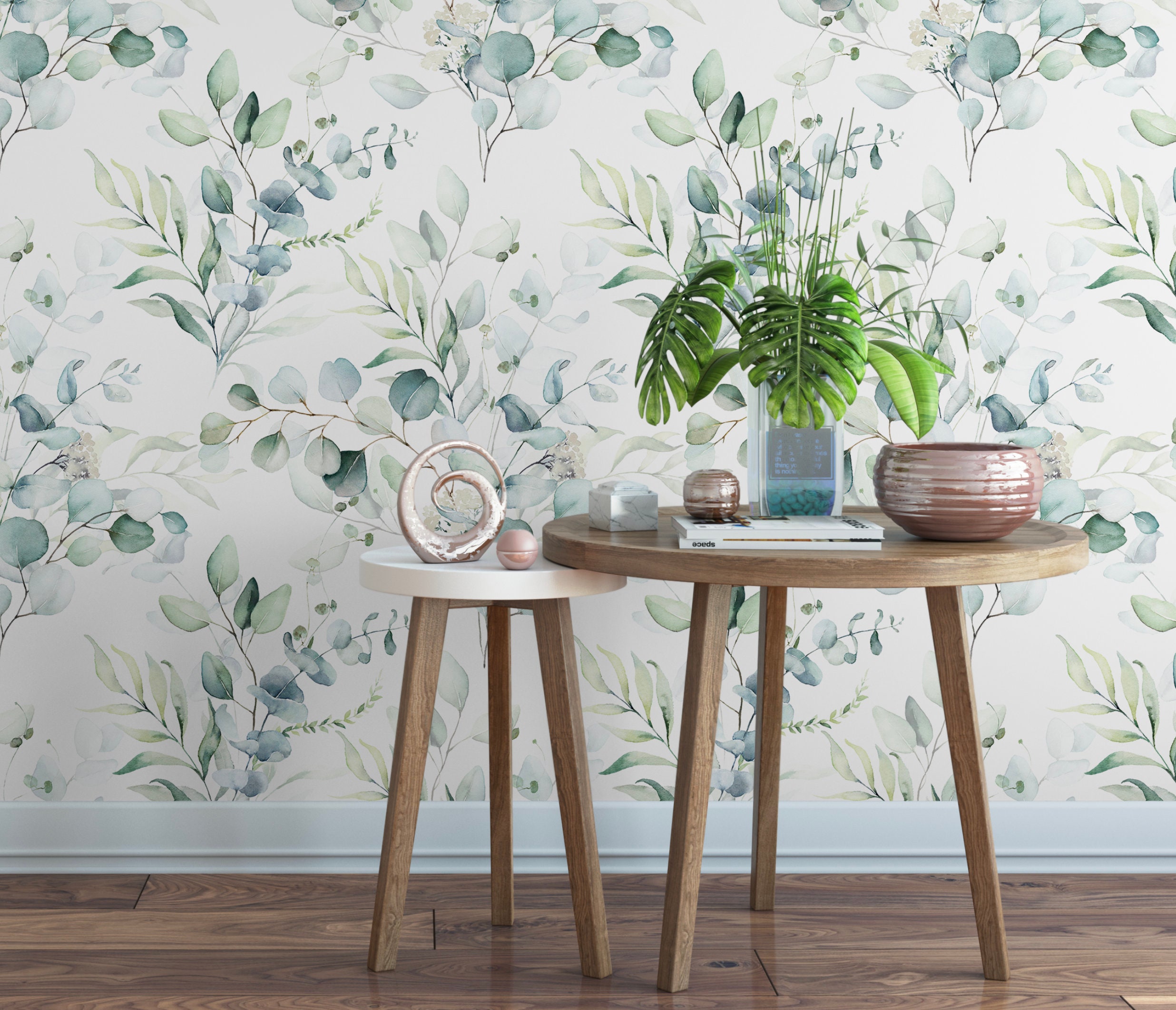 Peel and Stick Wallpaper Floral/ Ethereal Greenery Wallpaper/ | Etsy