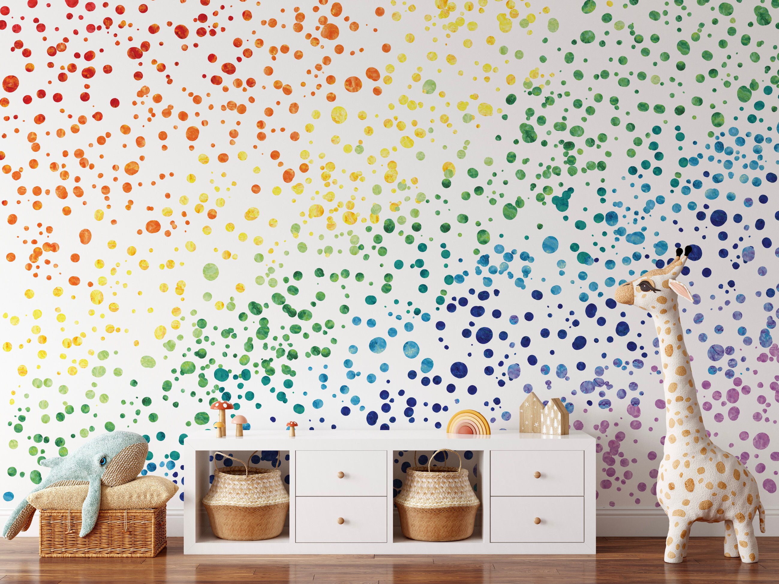 Rainbow Polka Dot Wallpaper