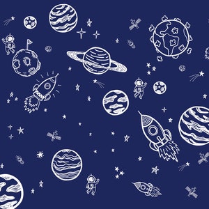 Peel and Stick Wallpaper Blue/ Navy Space Mural Wallpaper/ Removable ...
