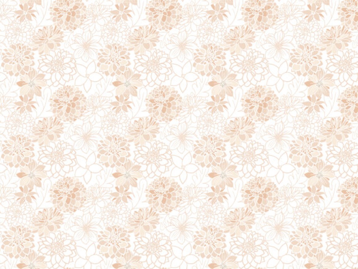 Peel and Stick Wallpaper Boho/ Boho Peach Dahlias Wallpaper/ | Etsy