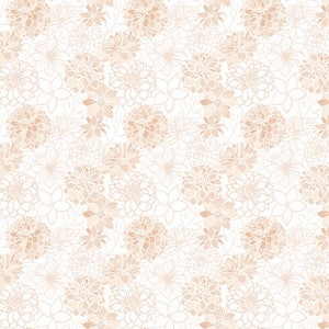 Peel and Stick Wallpaper Boho/ Boho Peach Dahlias Wallpaper/ Removable ...