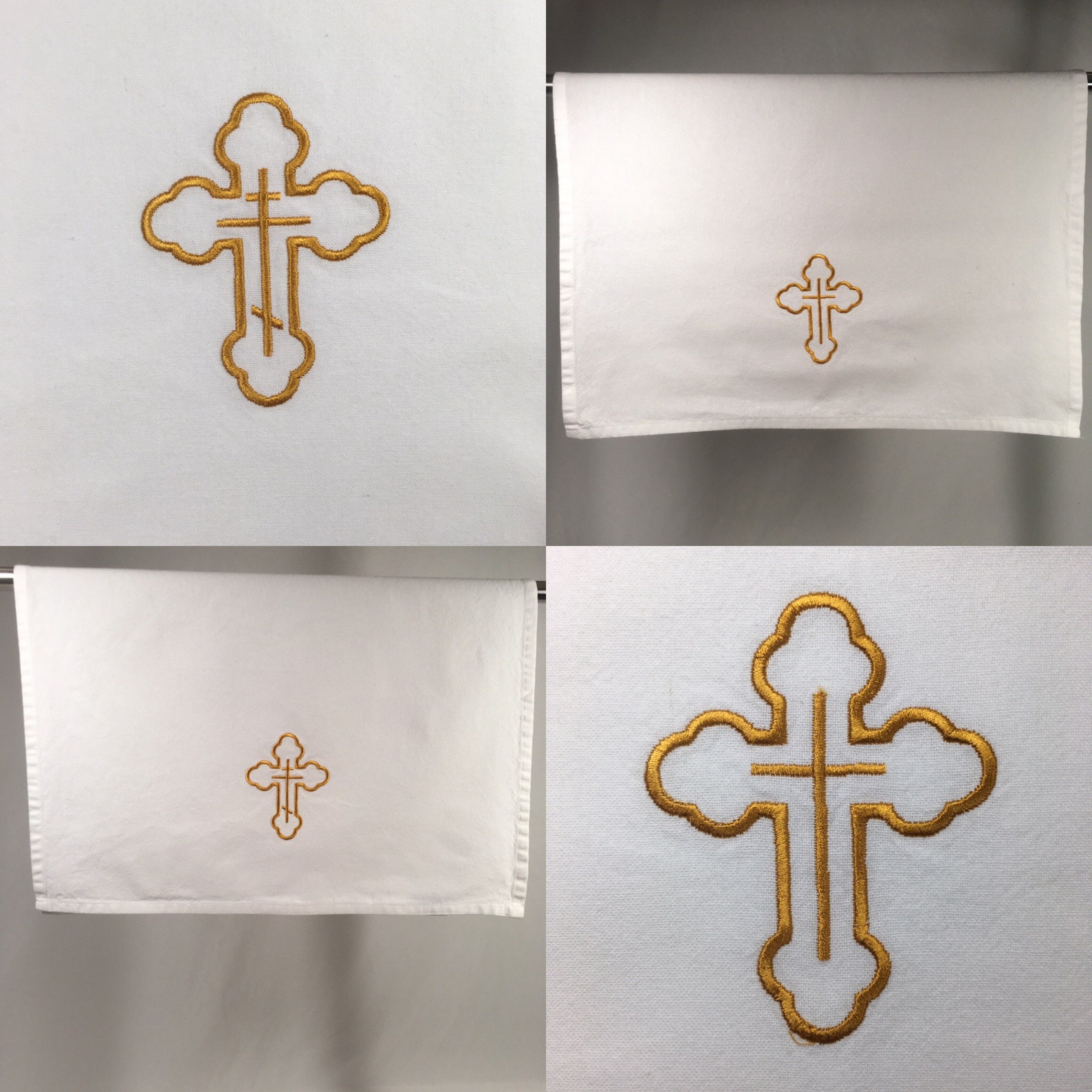 Embroidered Towel White Cotton Towel With Embellished Crosses - Etsy