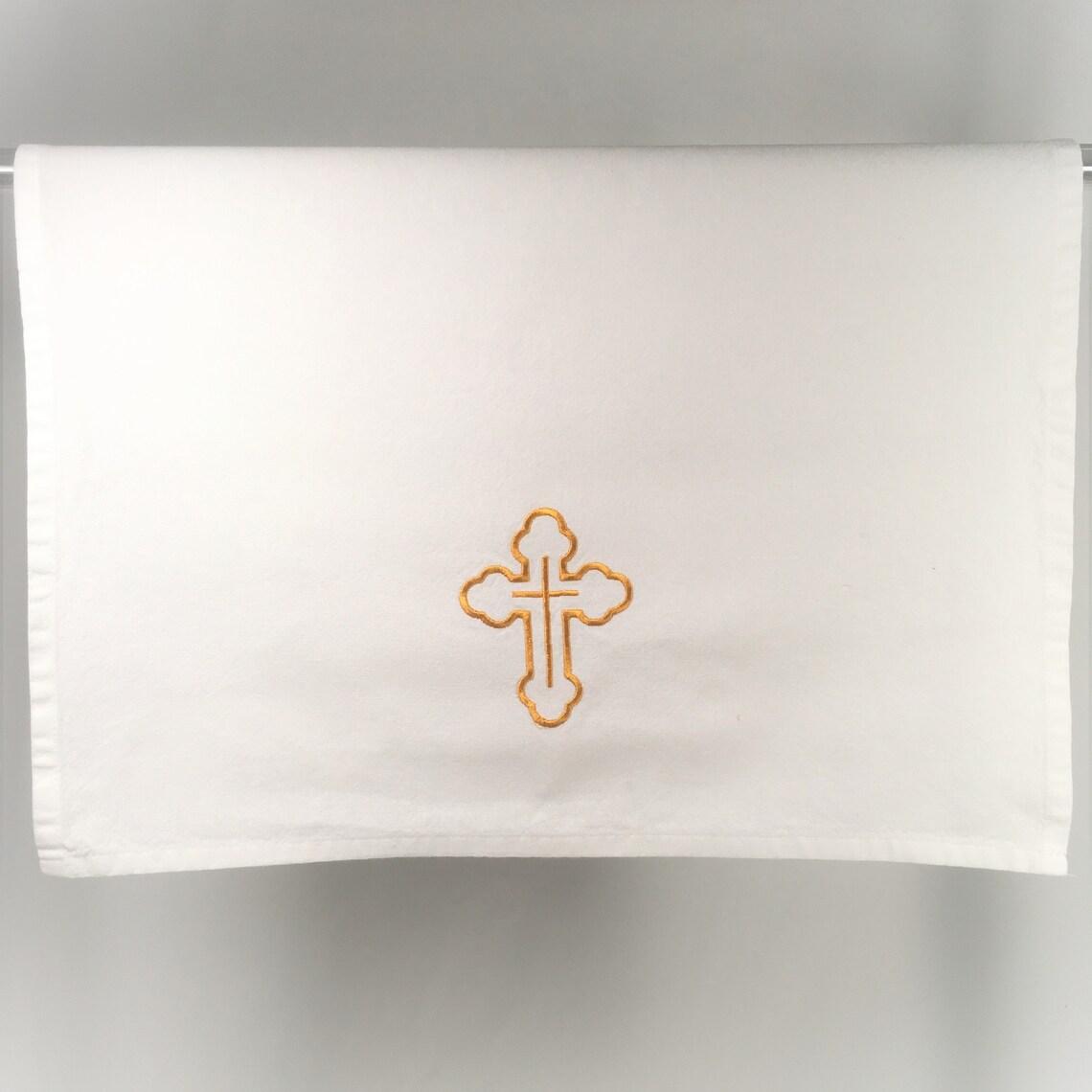 Embroidered Towel White Cotton Towel With Embellished Crosses - Etsy